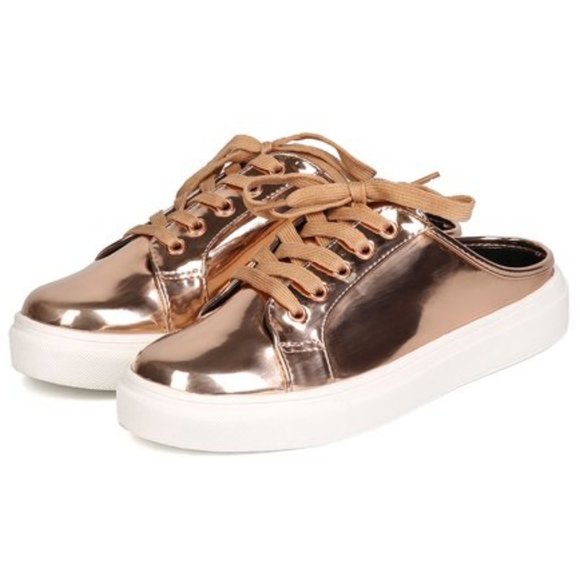 Cape Robbin | Shoes | Cape Robbin Metallic Round Toe Lace Up Slip On ...